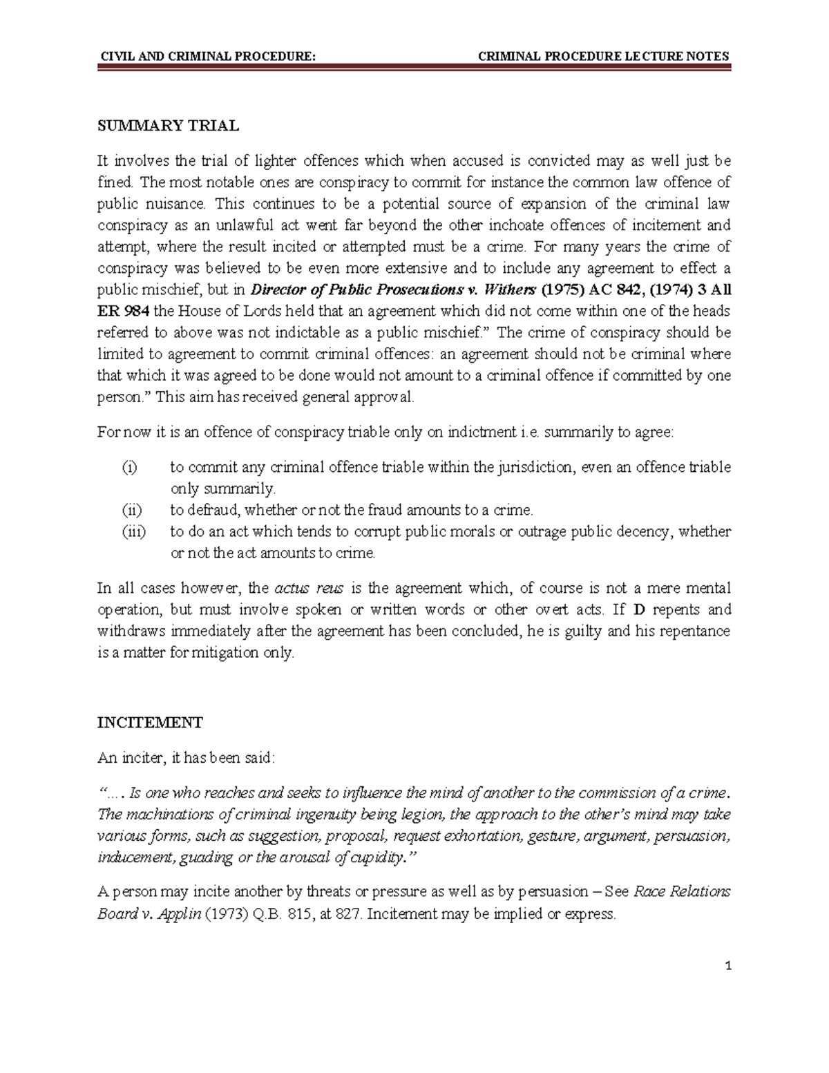 CCP Lecture Notes V - A good CCP module for learners - SUMMARY TRIAL It ...