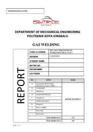 Report Surface Grinding Machine - DIPLOMA MECHNICAL ENGINEERING SESSION ...