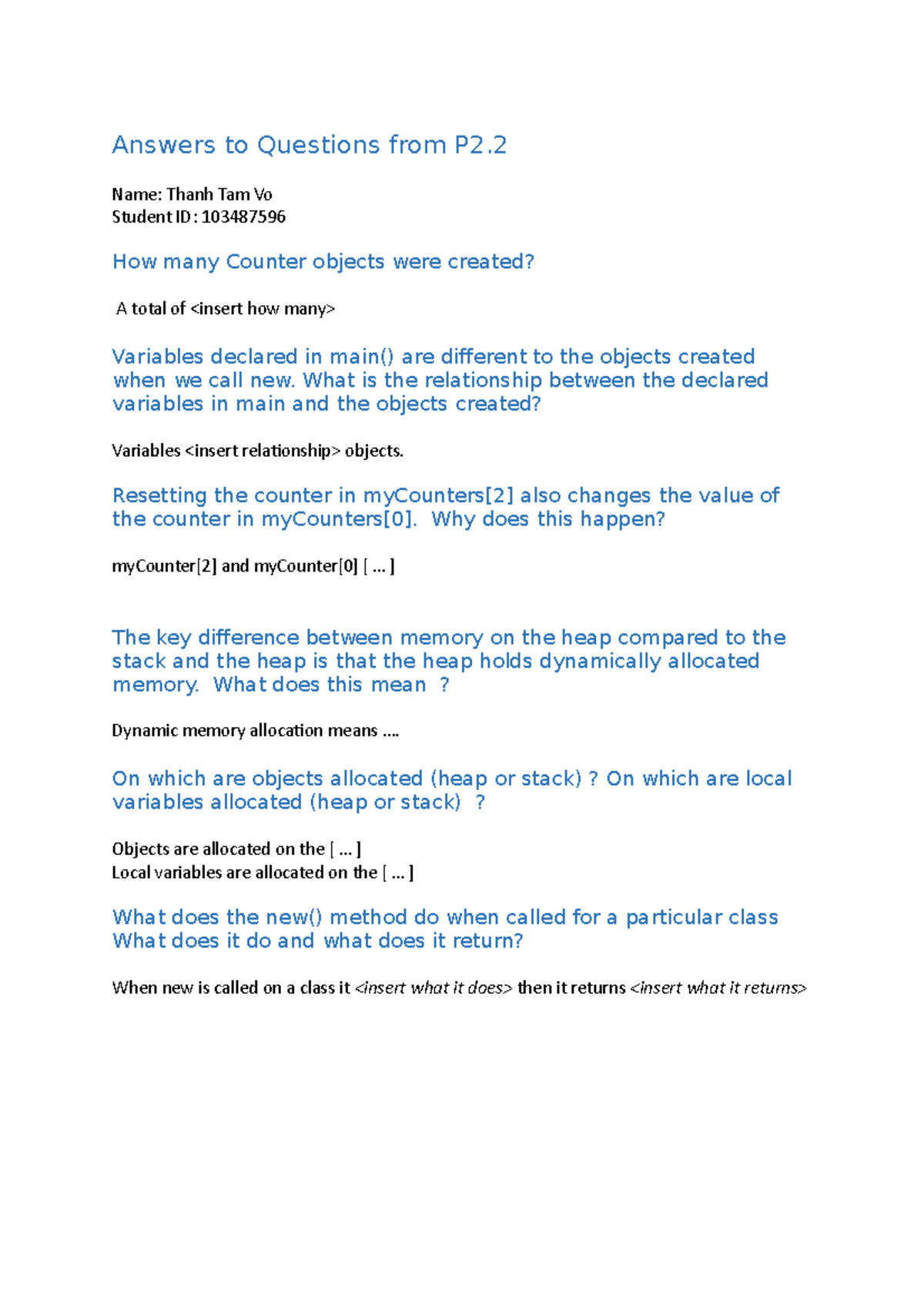 3.1P - Answers - asdv - Answers to Questions from P2. Name: Thanh Tam ...