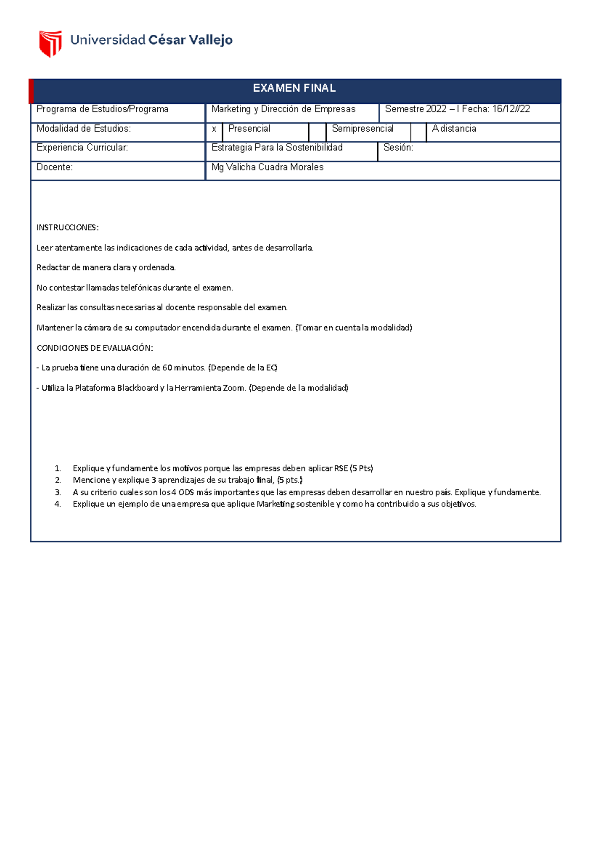 Examen final - asdfghjkl - EXAMEN FINAL Programa de Estudios/Programa ...