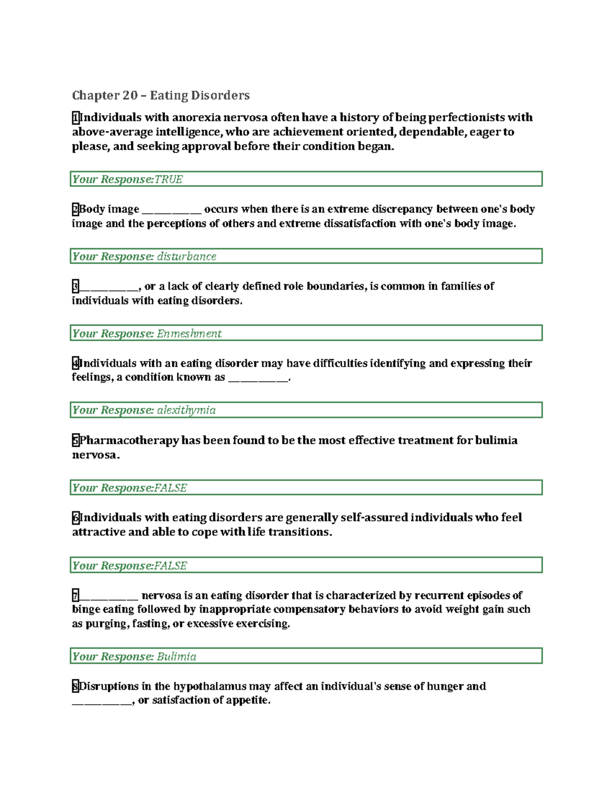 Chapter 20 - Prep U - Mental Health - Chapter 20 – Eating Disorders 1 ...