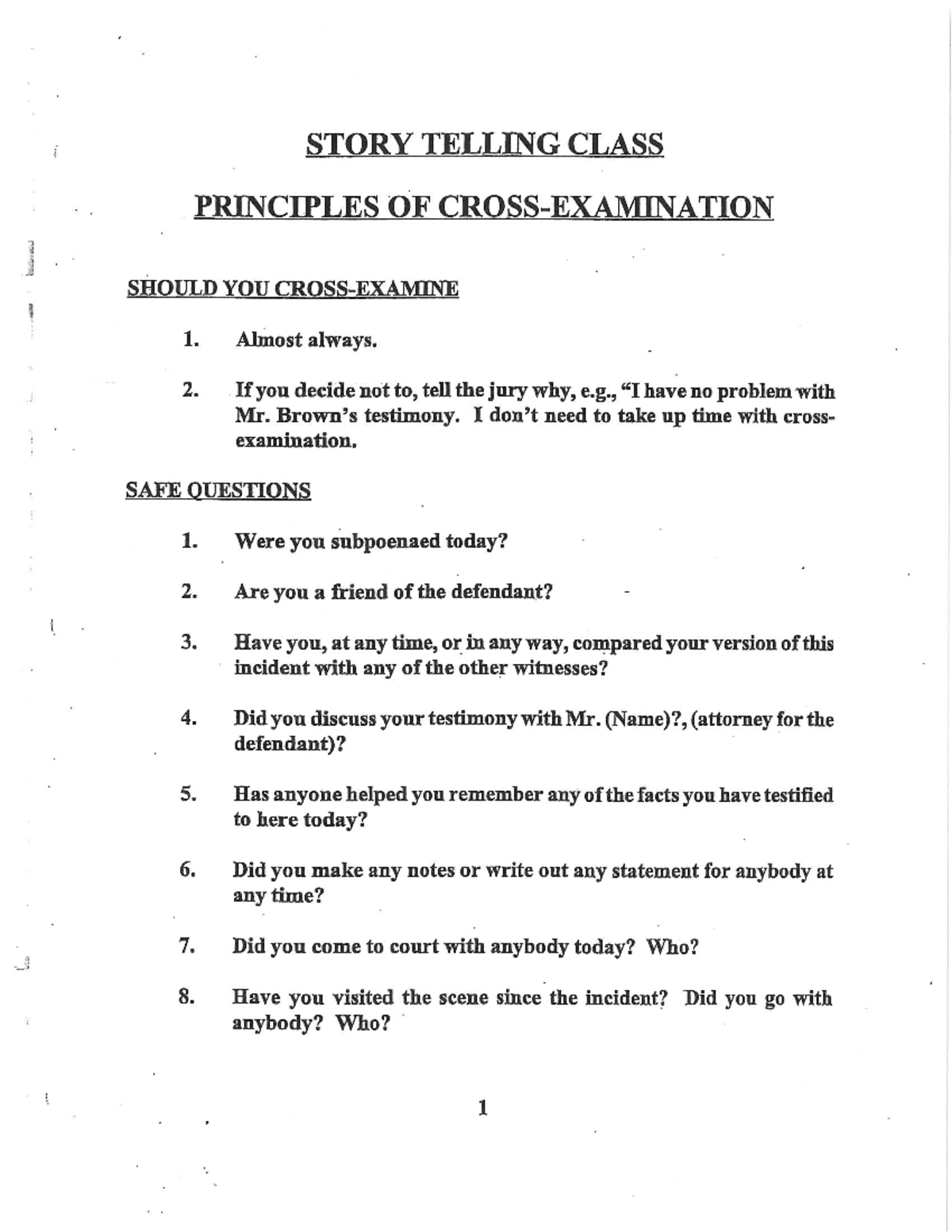 19 - Prinicples of Cross Examination - LCP 312 E - Studocu