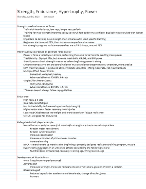 Warm Up and Flexibility Notes - What are the goals of a strength and ...