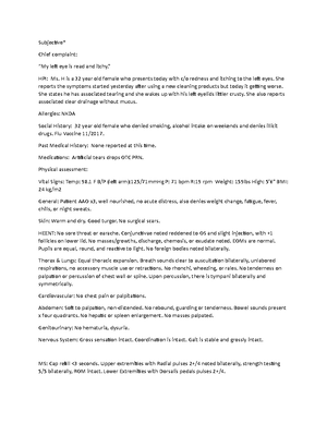 Allergic rhinitis - SOAP NOTE - Patient: M H, Sex: Female, DOB: Age: 38 ...