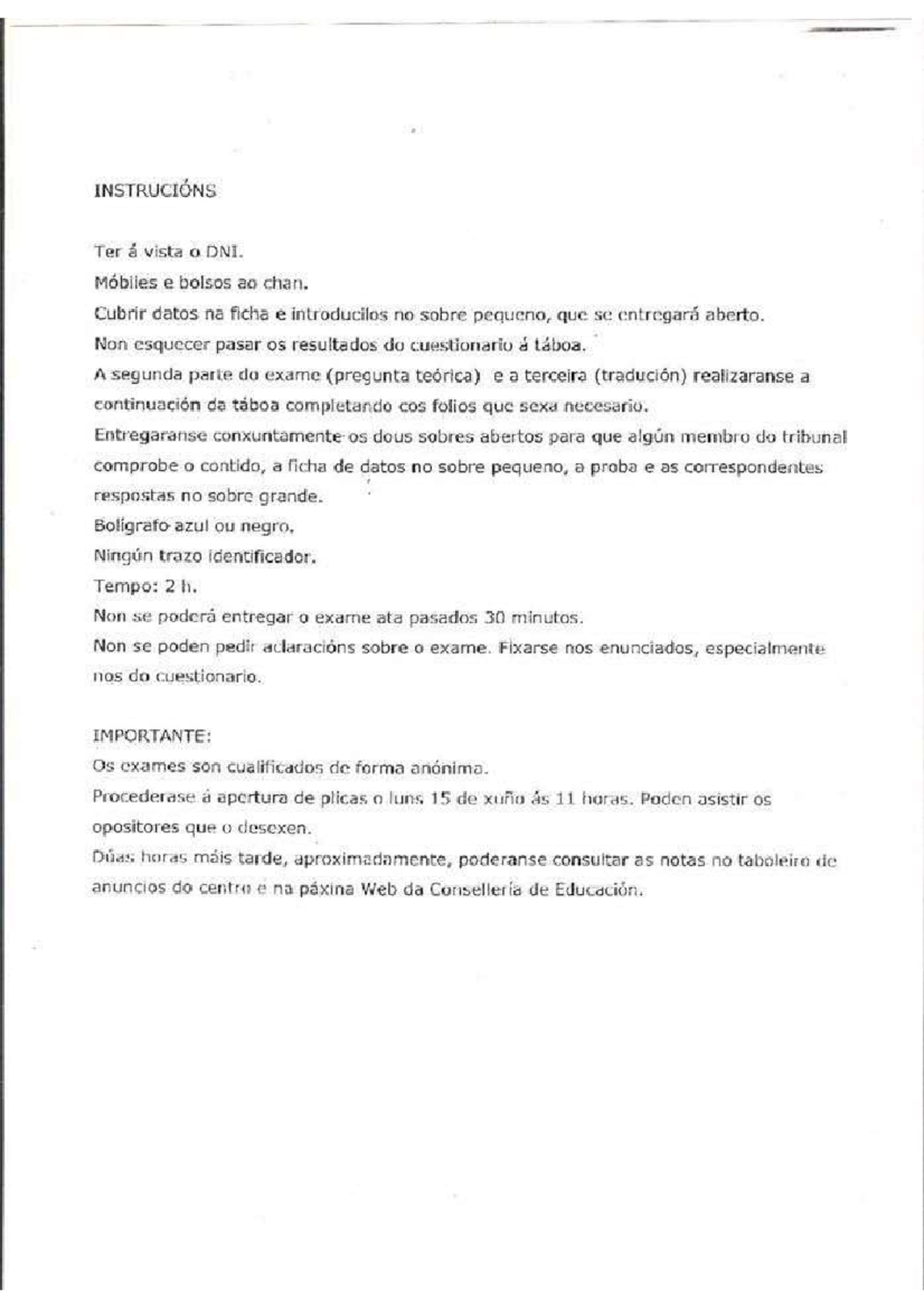 Proba galego oposicions secundaria - Planificación e normalización ...