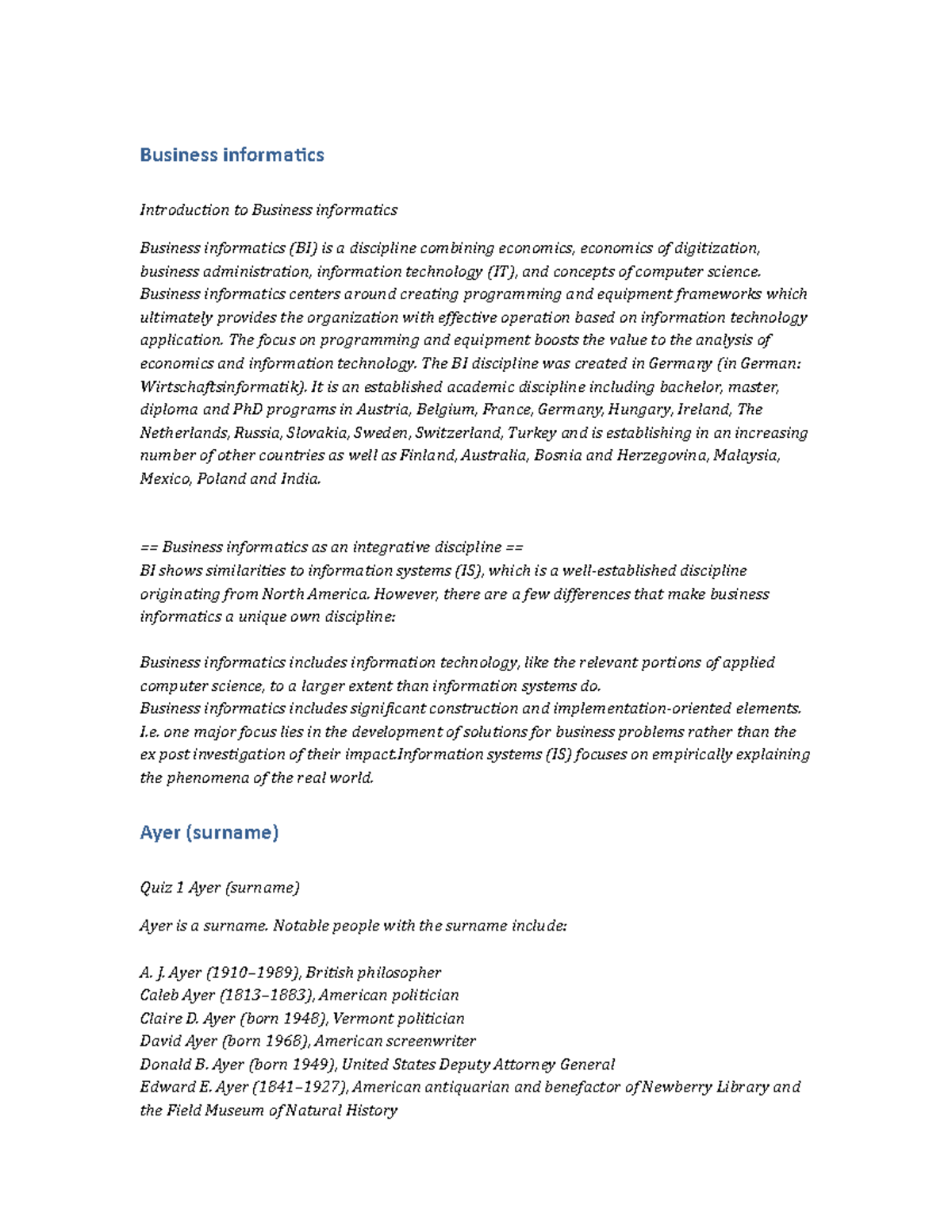 PSY167 Lecture-Note Business informatics - Business informatics ...