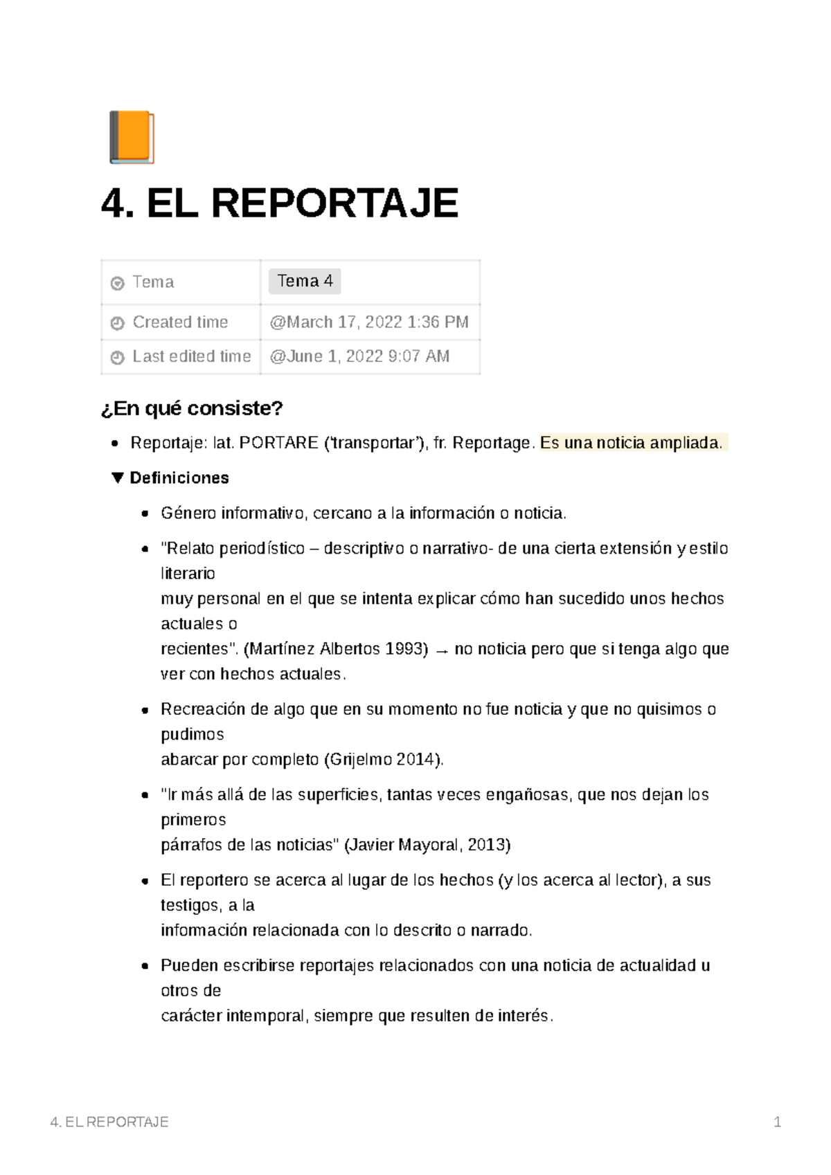 Técnica de redacción: El reportaje - Ç 4. EL REPORTAJE Tema Tema 4 ...