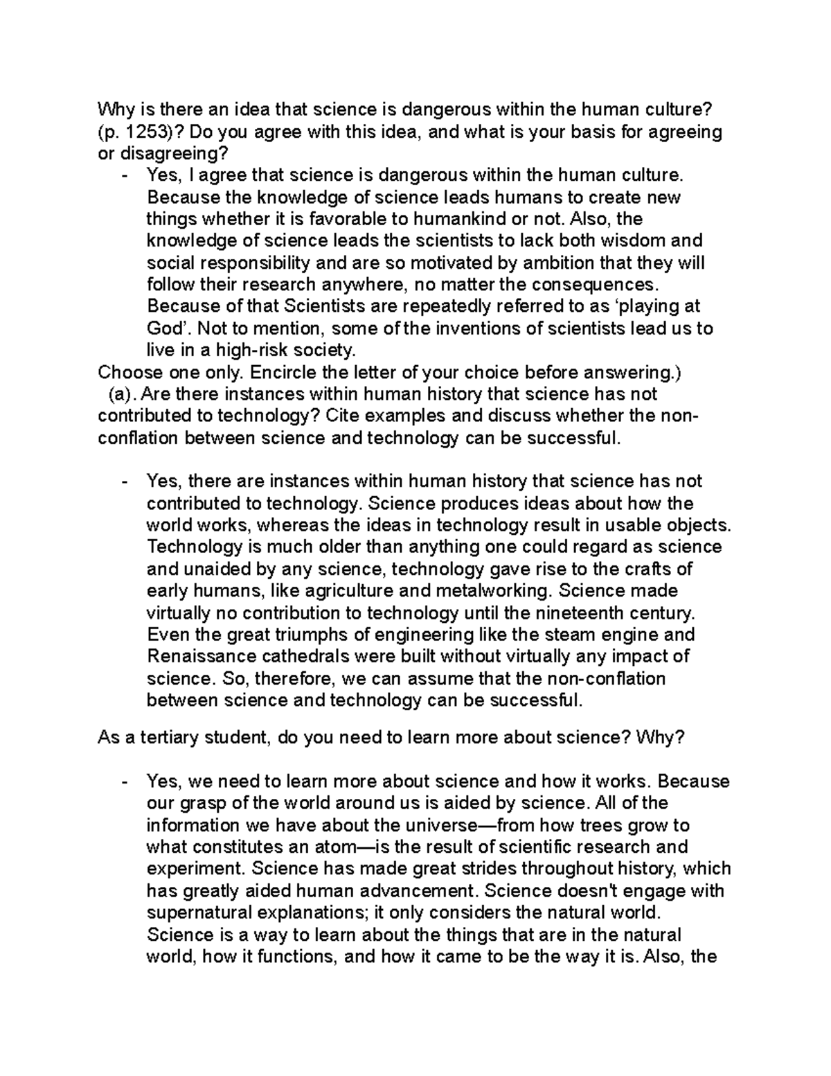 GED why scinece is dangerous - Why is there an idea that science is ...