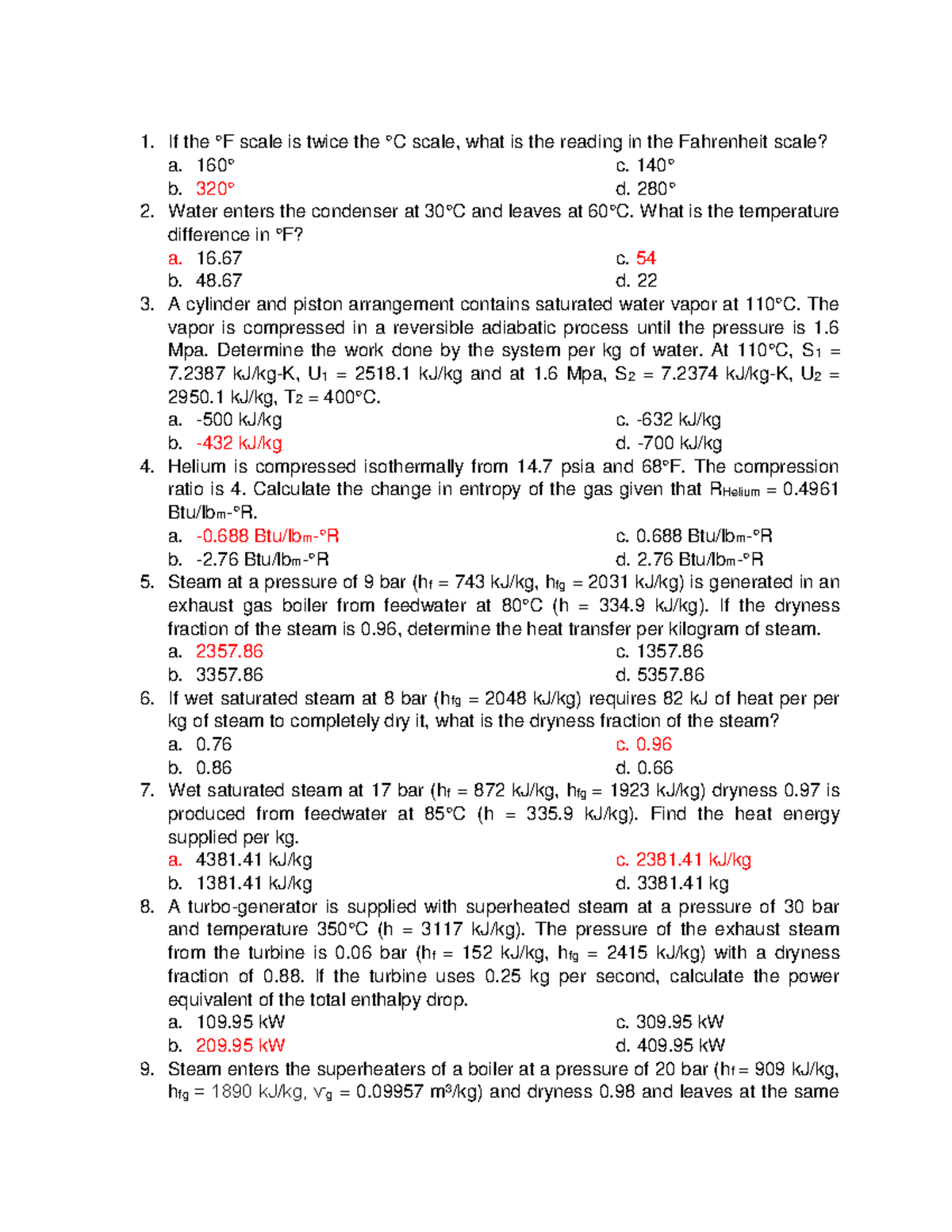 Worded Problems Thermodynamics If The F Scale Is Twice The C Scale