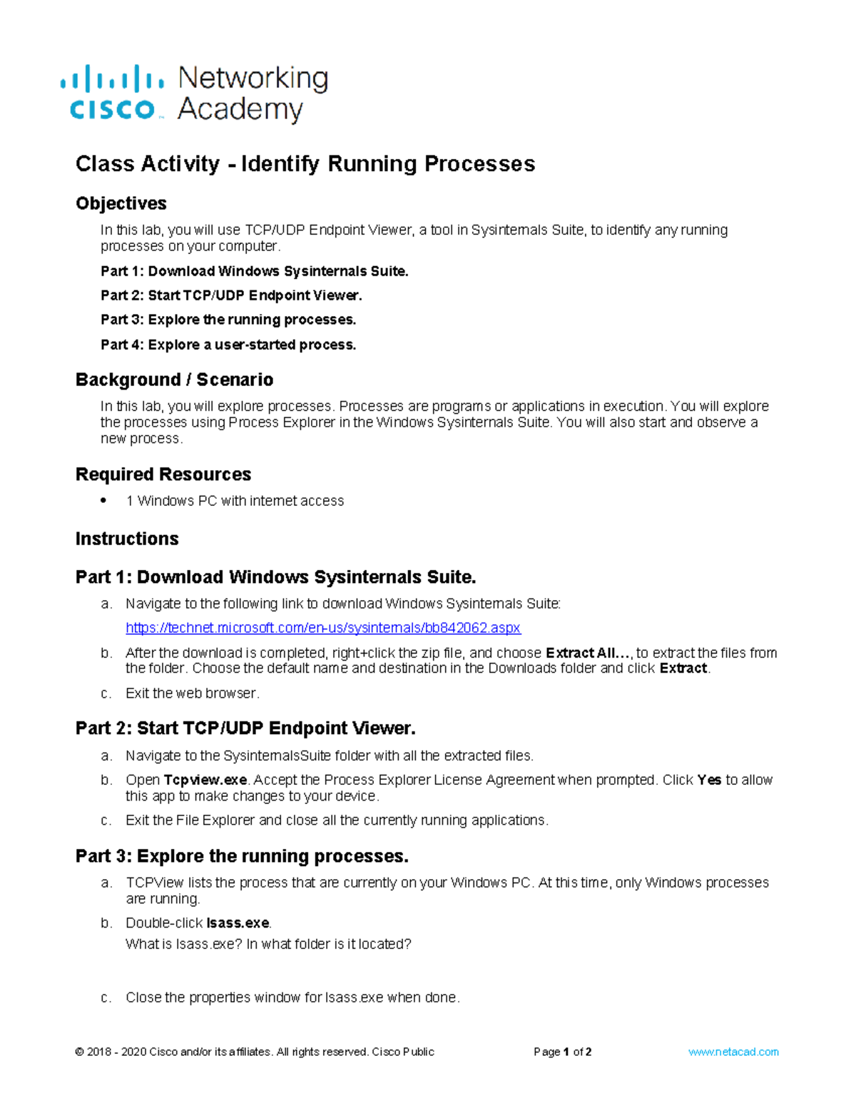 3.0.3 Class Activity - Identify Running Processes - Class Activity ...