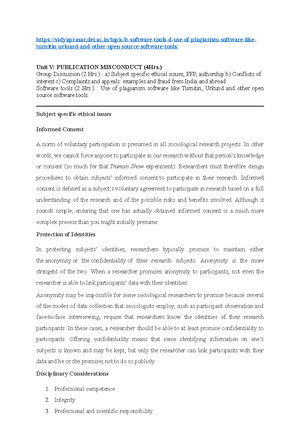 UNIT-2 - notes - Unit II: SCIENTIFIC CONDUCT (5 Hrs.) Ethics with ...