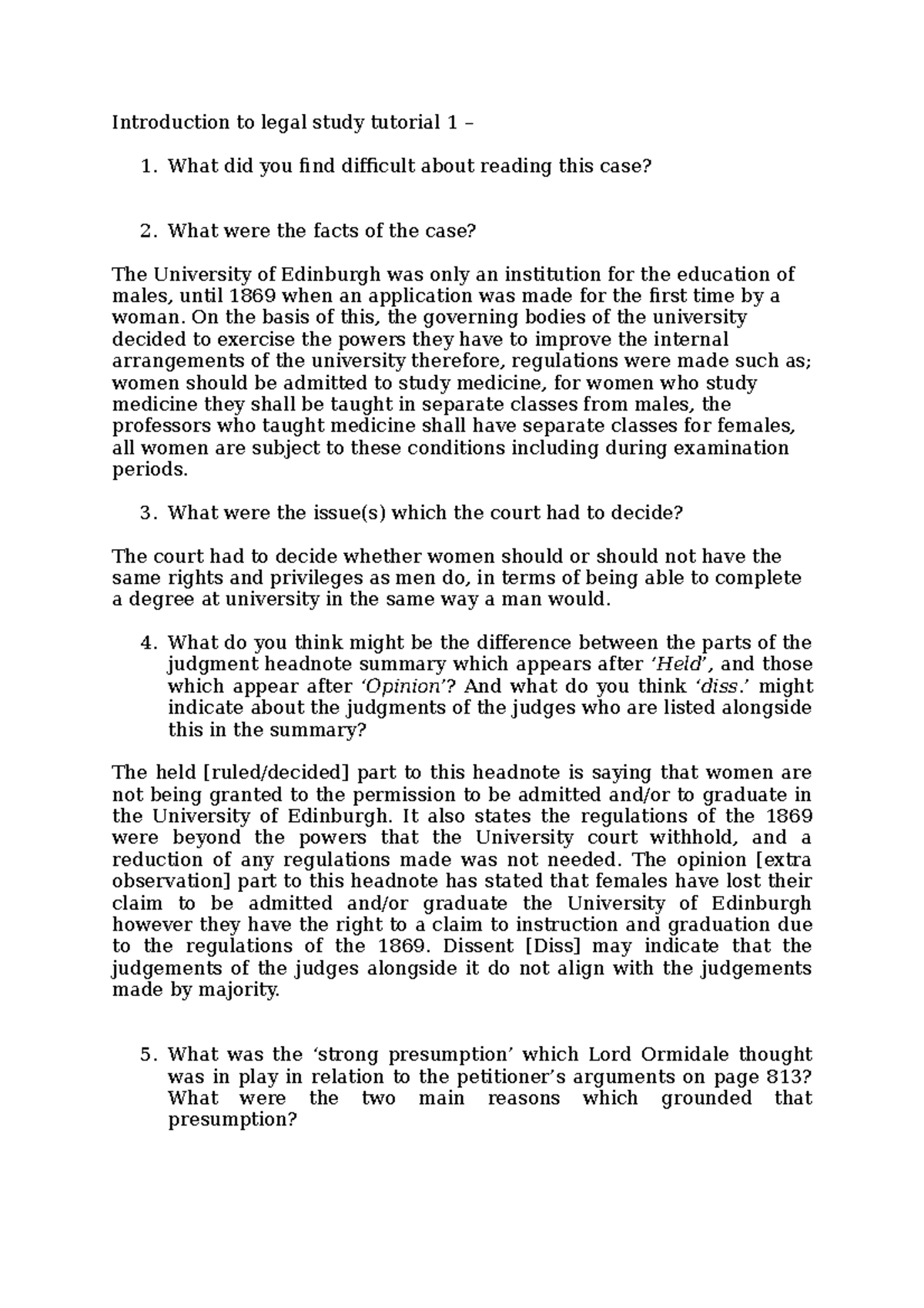 ILS Tutorial 1 - Introduction to legal study tutorial 1 – What did you ...