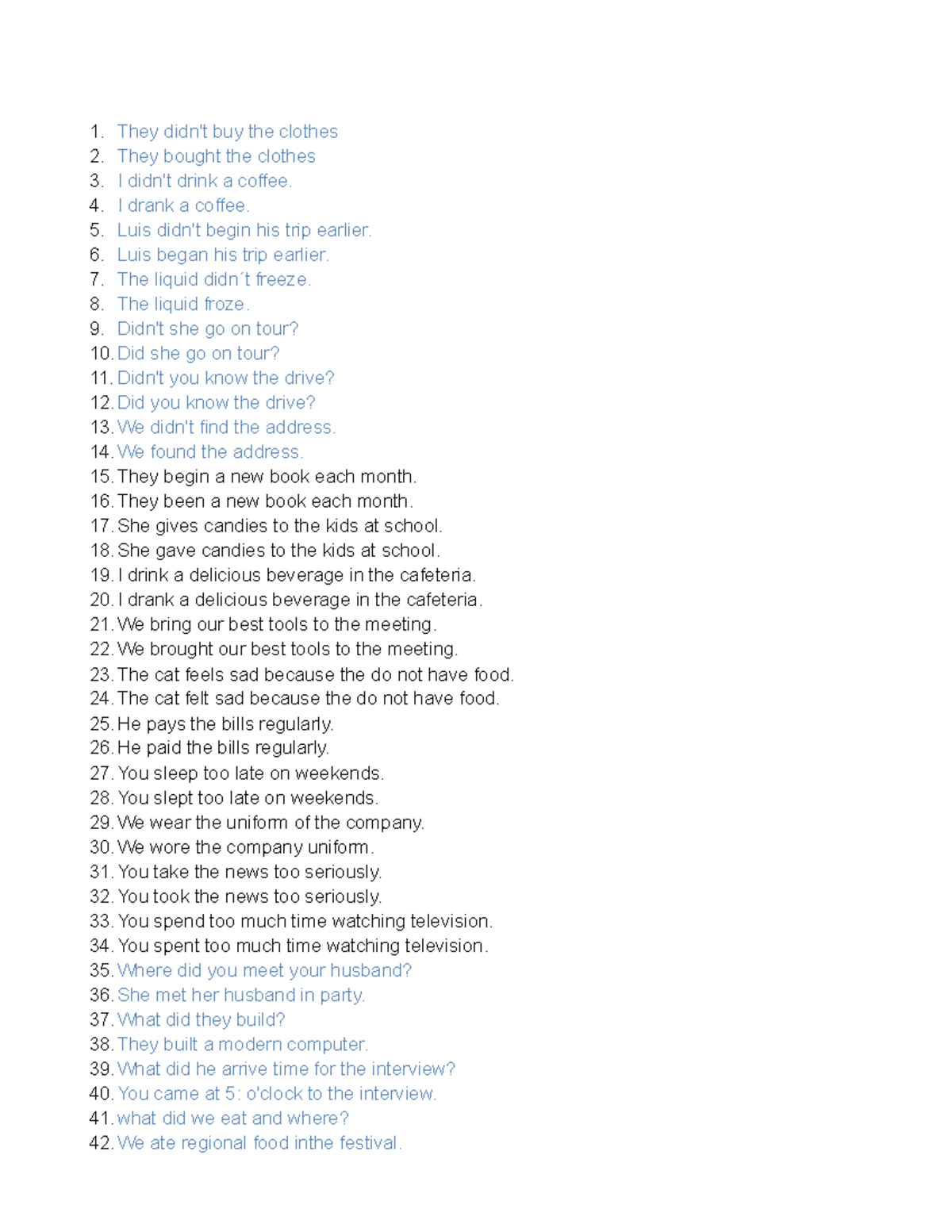 U2 sentences - 100 ORACIONES DE LA UNIDAD 2 IDIOMA EXTRANJERO 2 PARA ...