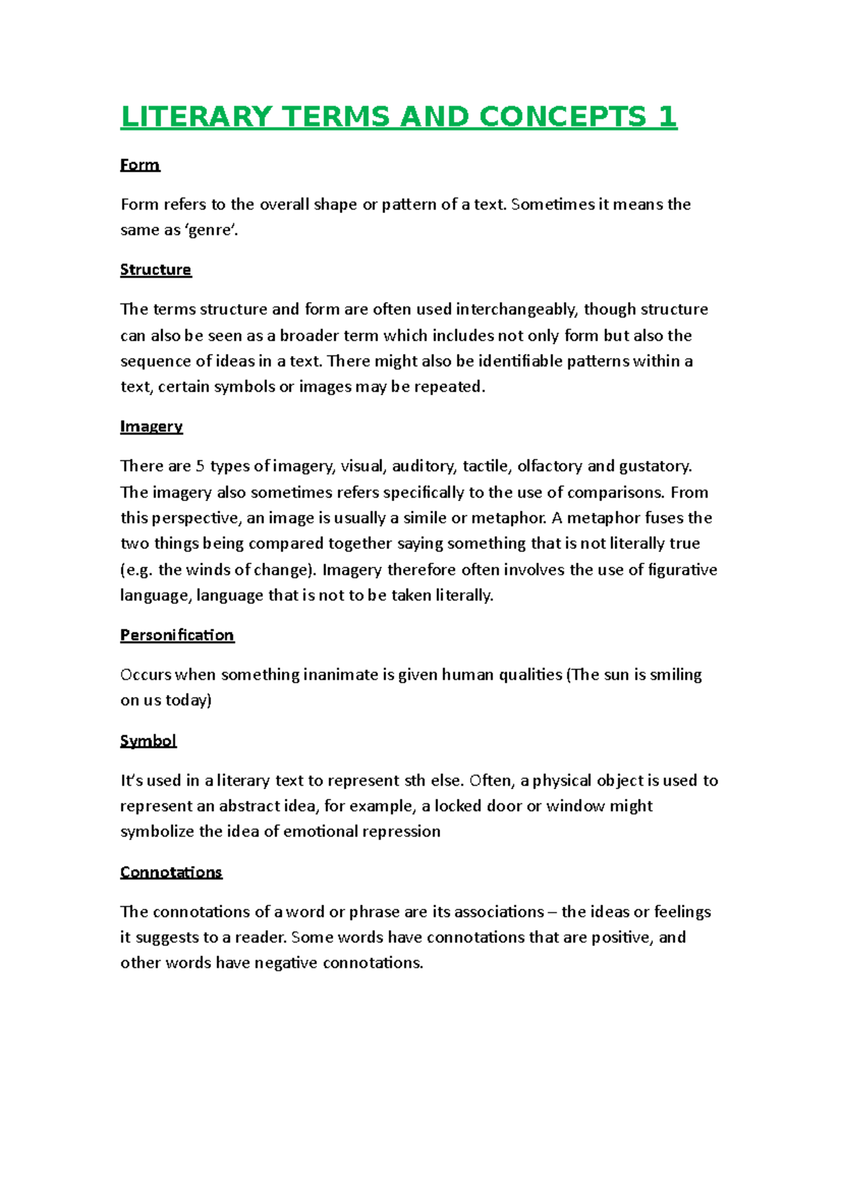 Terminos practica poesia - LITERARY TERMS AND CONCEPTS 1 Form Form ...