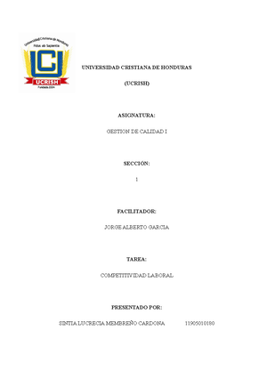 Orígenes de la Calidad - UNIVERSIDAD CATÓLICA DE HONDURAS "NUESTRA ...