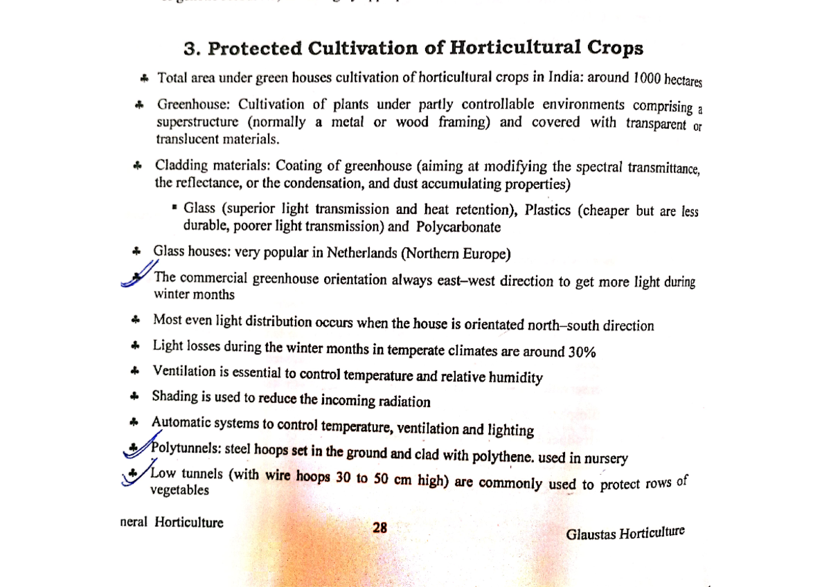 Protected cultivation - Agriculture - Studocu