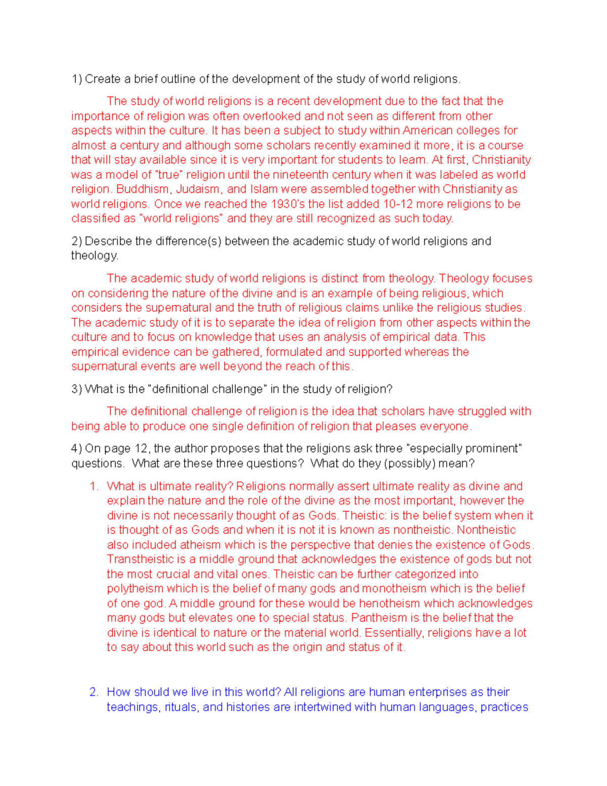 Assignment 1 - Create a brief outline of the development of the study ...