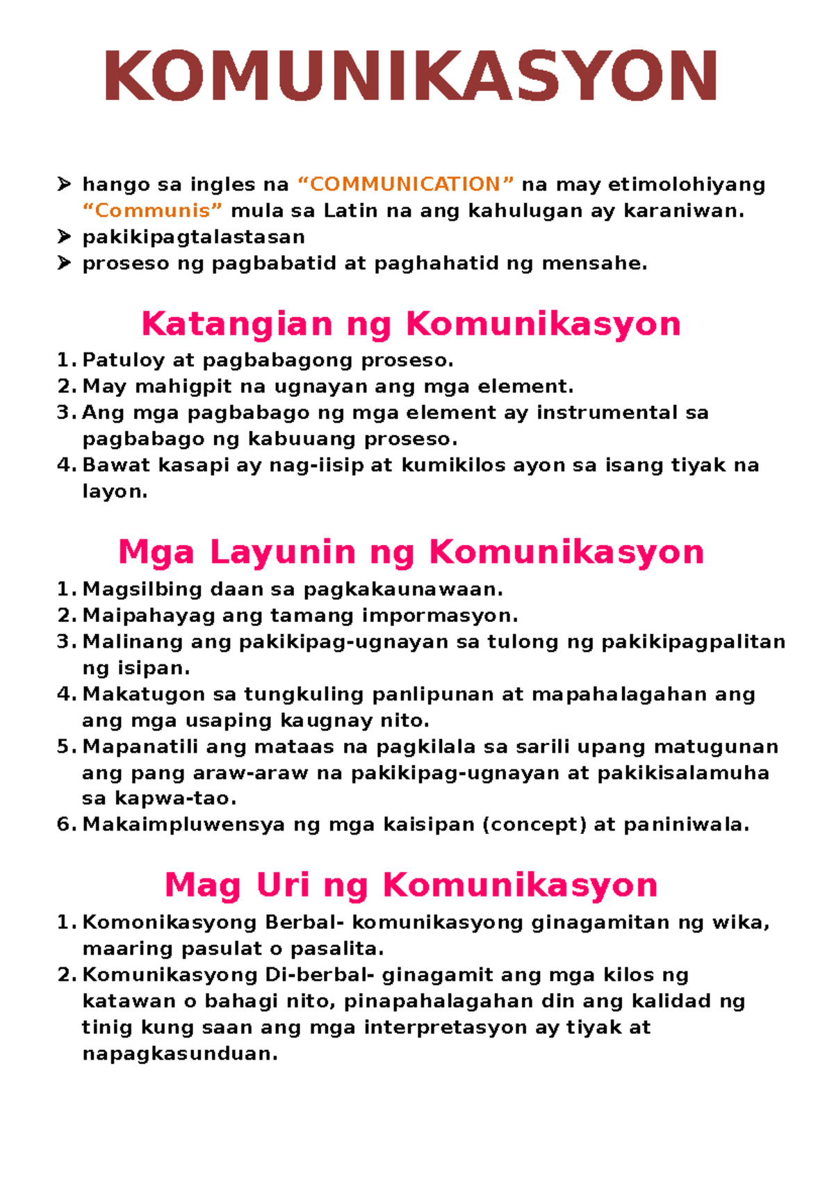 Filipino report - dfcxfd - KOMUNIKASYON hango sa ingles na ...
