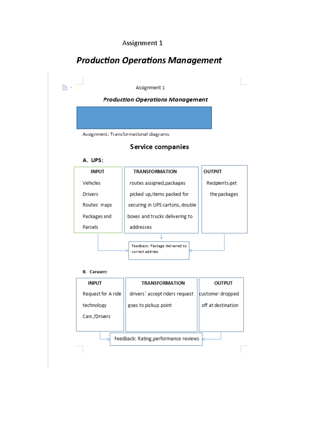 Production operations management production transformational diagrams ...