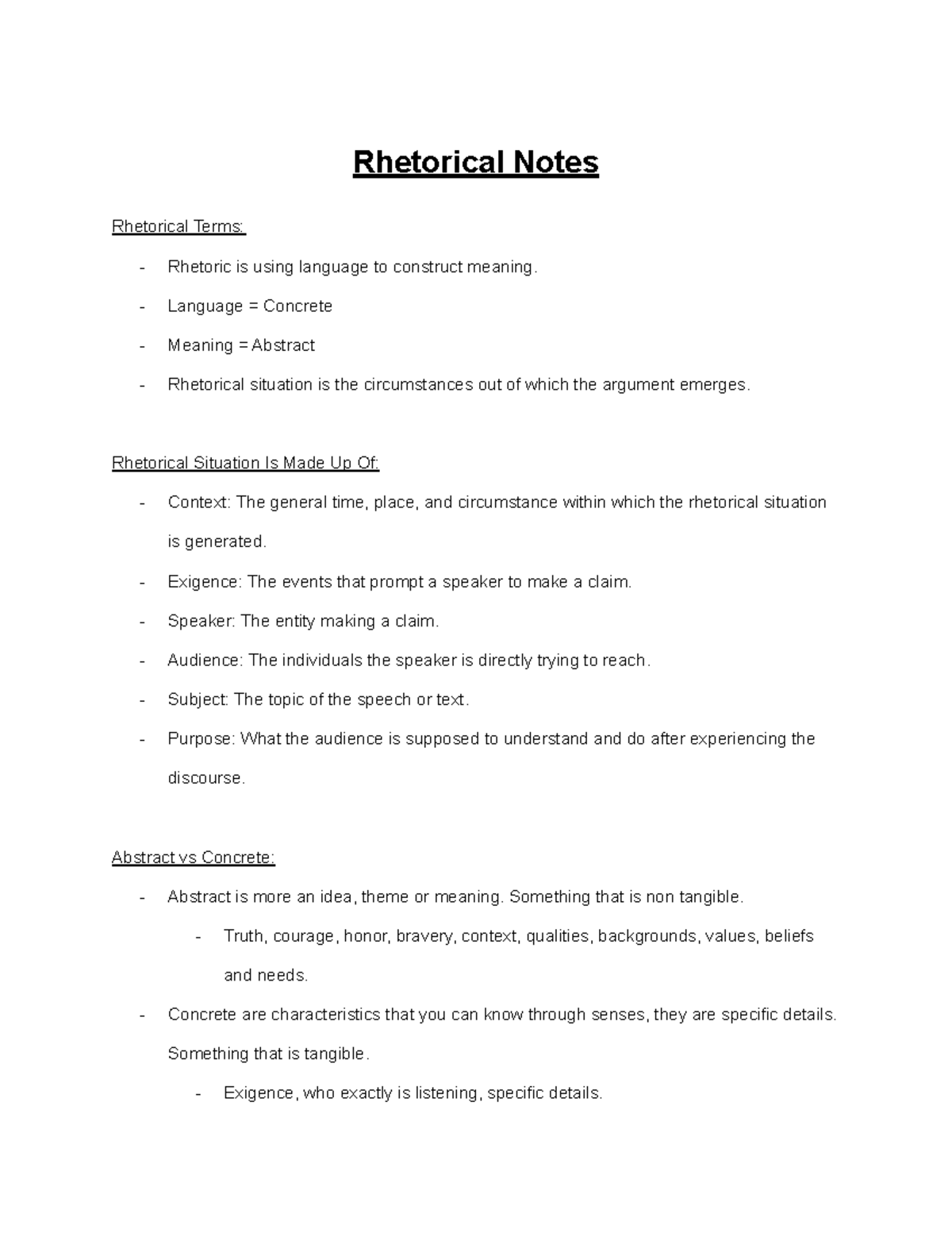 Rhetorical Notes - Rhetorical Notes Rhetorical Terms: - Rhetoric is ...