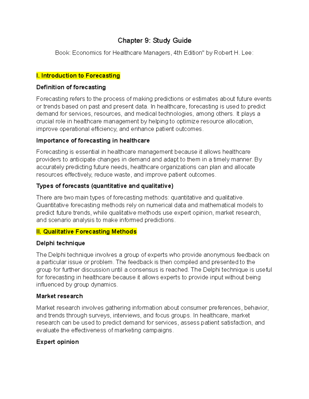 Chapter 9 Study Guide - Chapter 9: Study Guide Book: Economics for ...