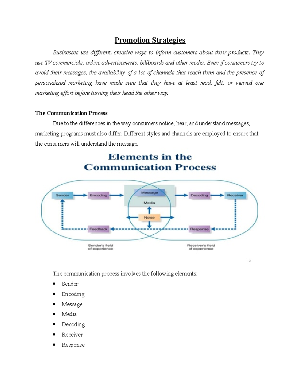 ABM128 Promotions Strategy Handout - Promotion Strategies Businesses ...