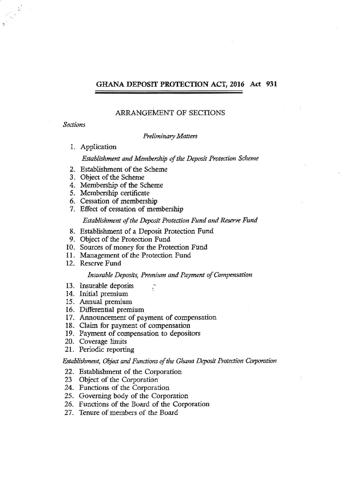 2021-05-17-144830 Ghana Deposit Protection ACT 2016 ACT 931 - GHANA ...