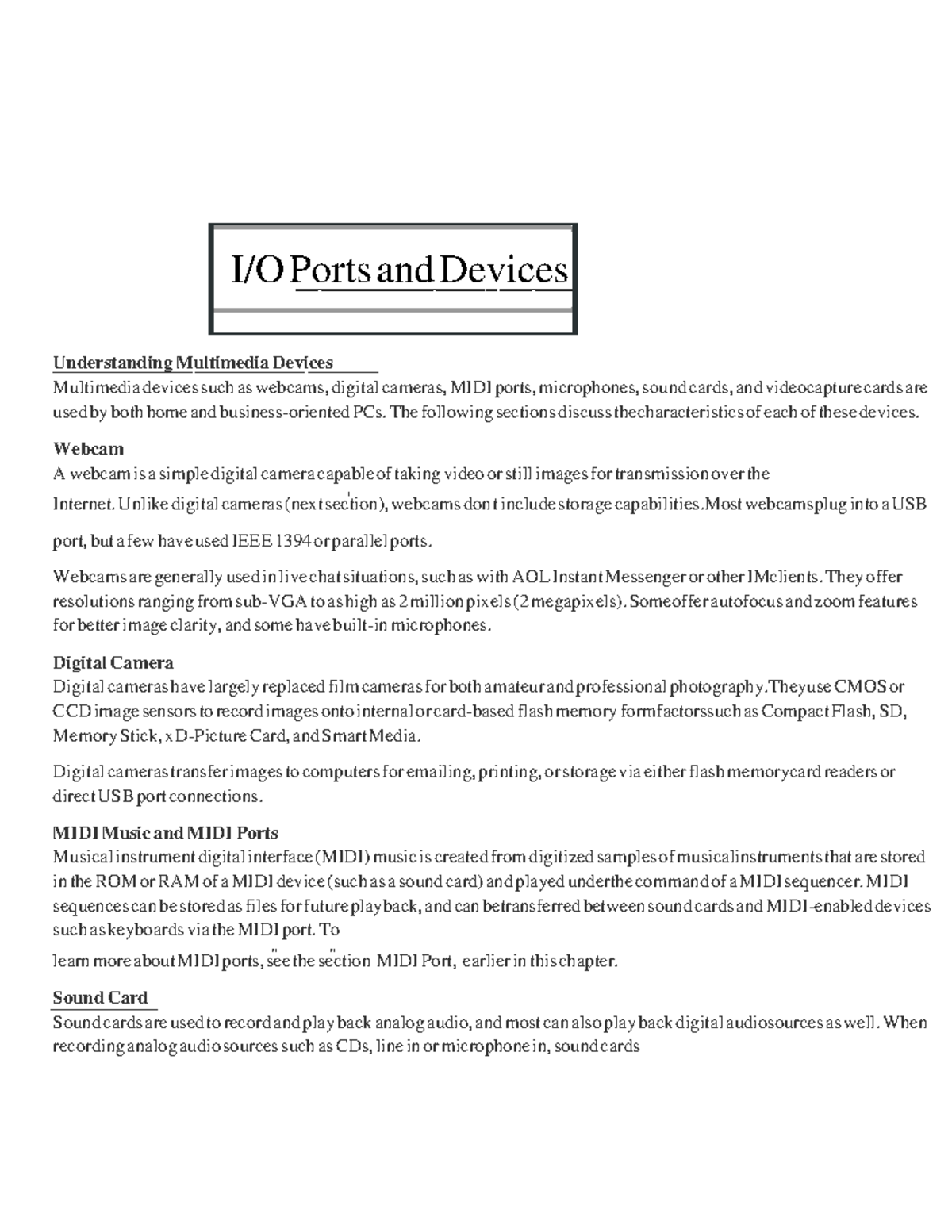 Understanding Multimedia Devices - I/O Ports and Devices Understanding ...