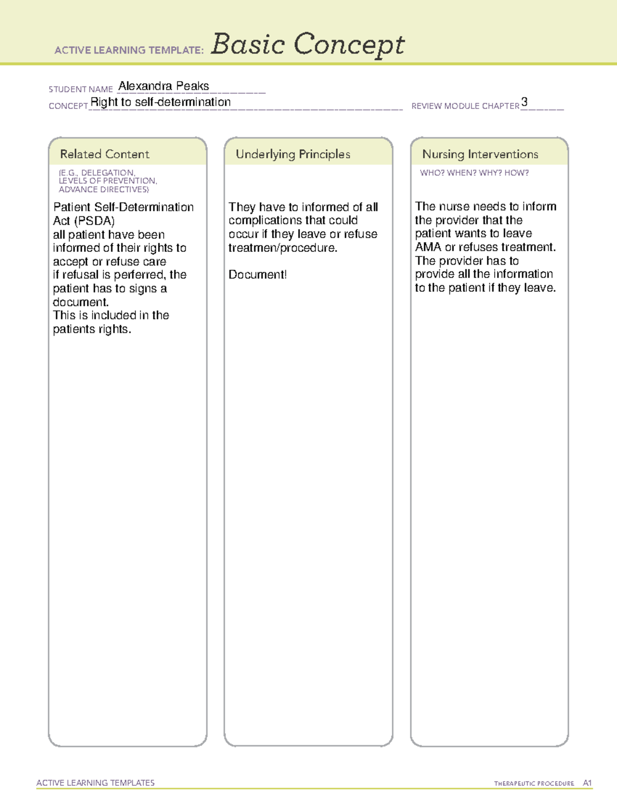 Active template determination - PSYCH 1101 - ACTIVE LEARNING TEMPLATES ...