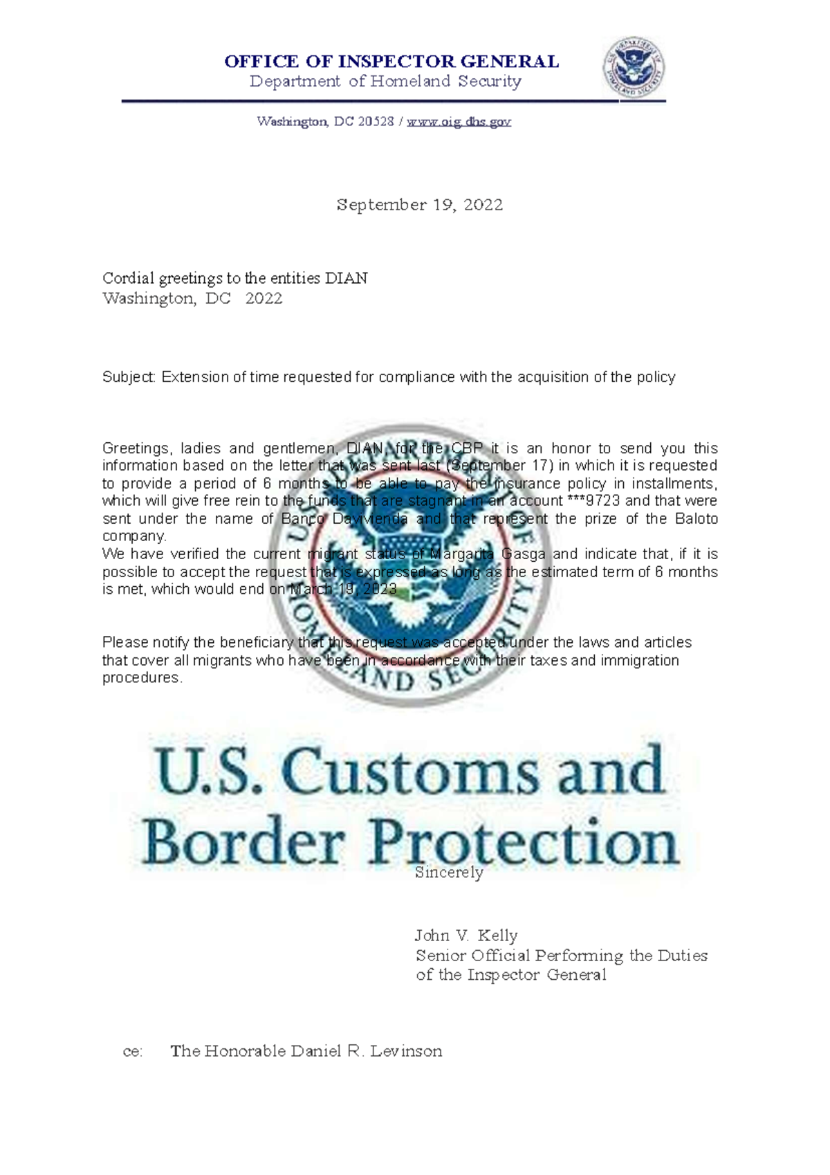CBP, Customs and Border Protection - OFFICE OF INSPECTOR GENERAL ...