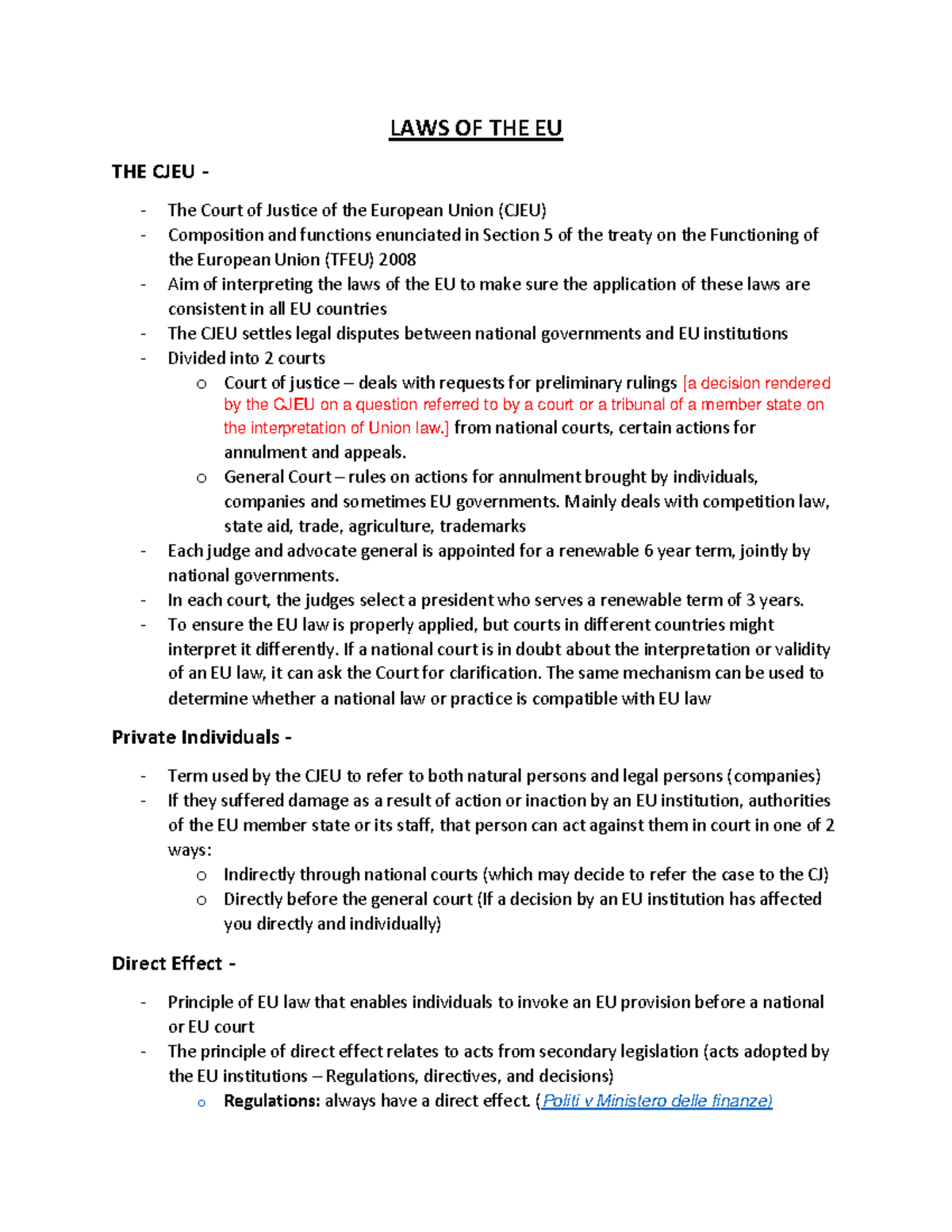 LAWS OF THE EU - Law of the EU - LAWS OF THE EU THE CJEU - The Court of ...