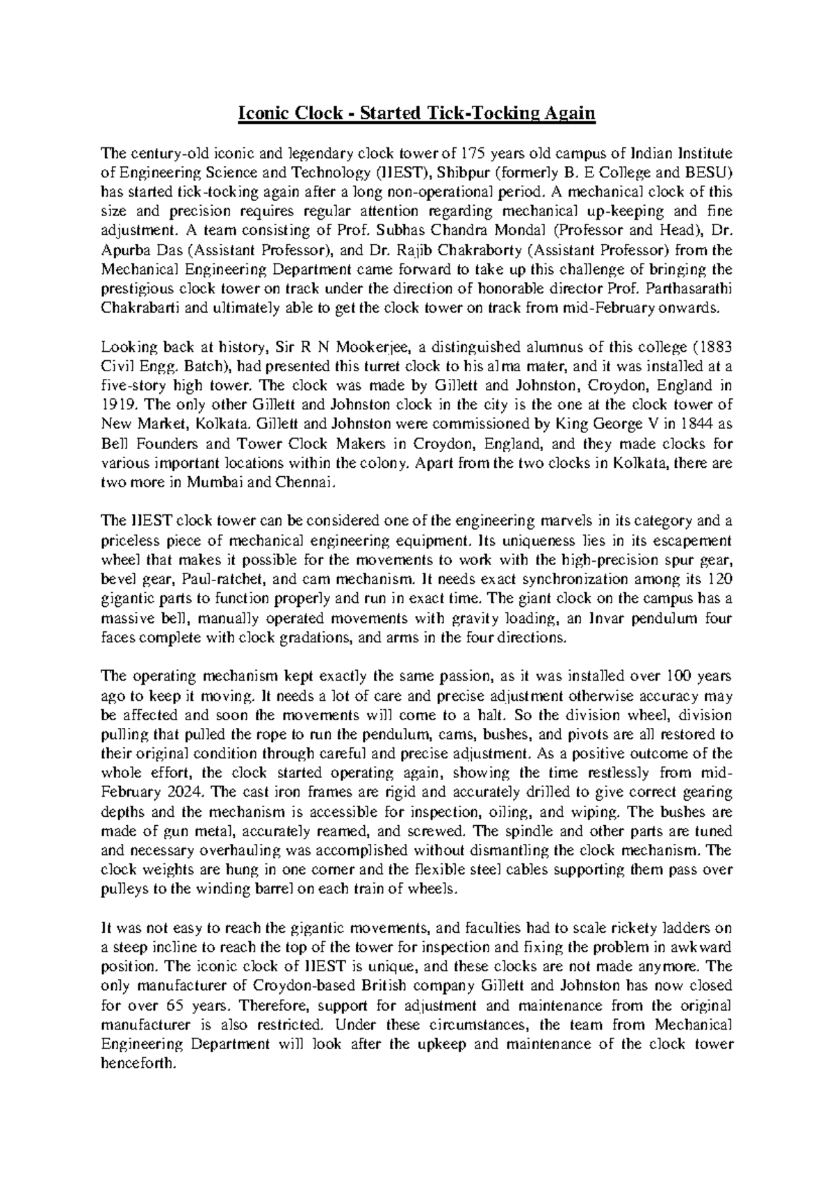 Iconic-Clock-Tower-Write-up-27.02.24-updated - Iconic Clock - Started ...