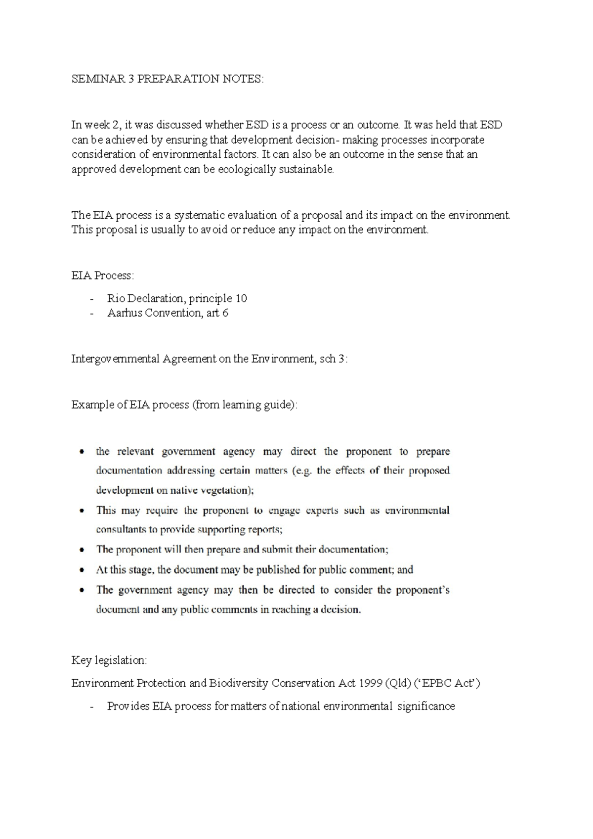 Seminar 3 Preparation Notes - SEMINAR 3 PREPARATION NOTES: In week 2 ...