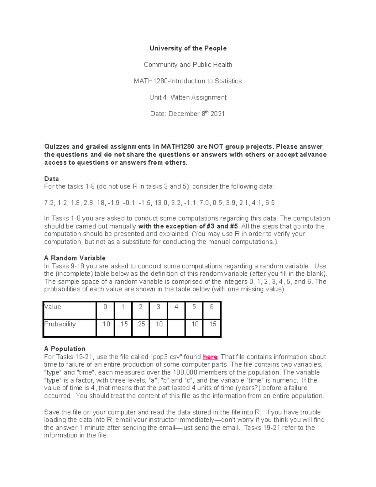 Math1280 Introduction To Statistical Thinking With R Without Calculus