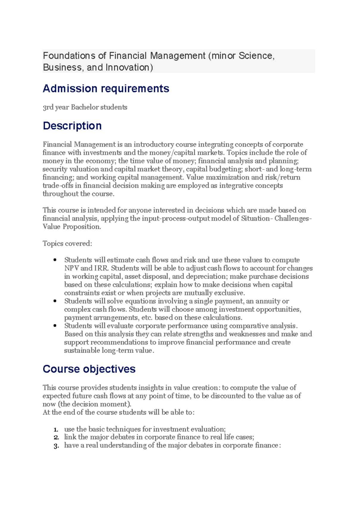 Foundations of Financial Management studeersnel - Foundations of ...