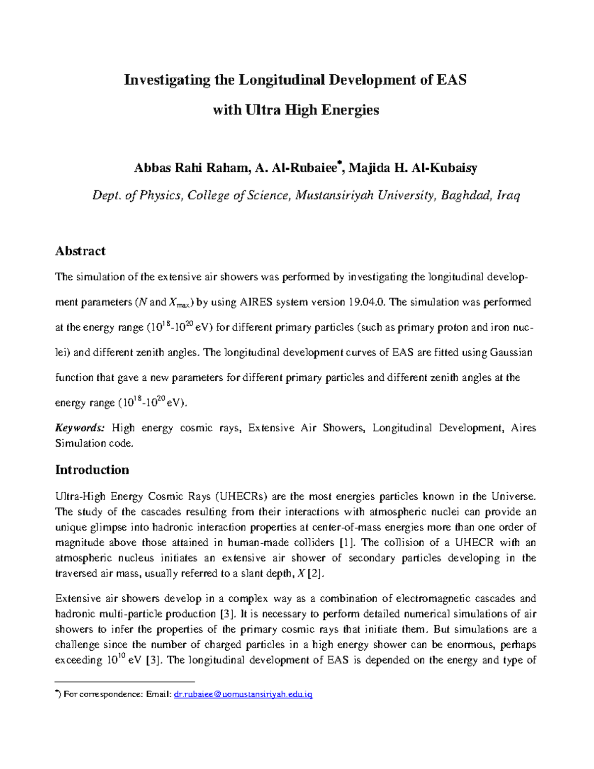 Section reading 3 - Investigating the Longitudinal Development of EAS ...