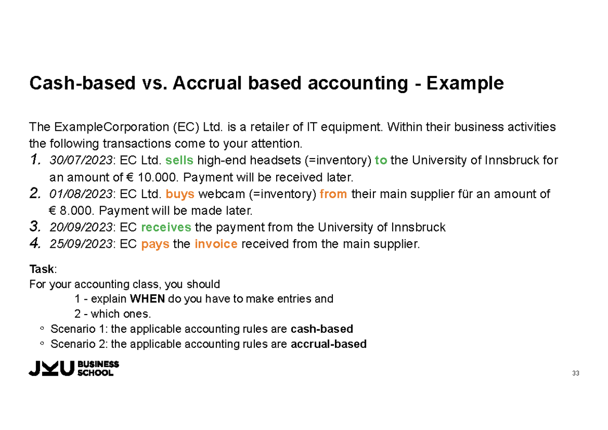 Accrual vs Cash based accounting - Cash-based vs. Accrual based ...