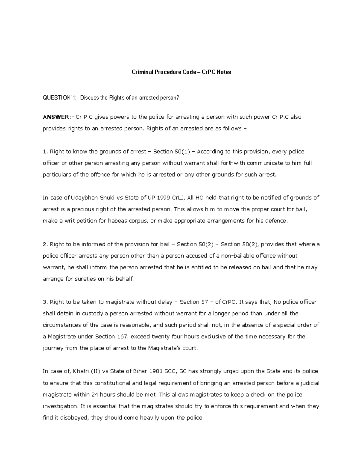 law cpc cpc cpc cpc cpc - Criminal Procedure Code – CrPC Notes QUESTION ...