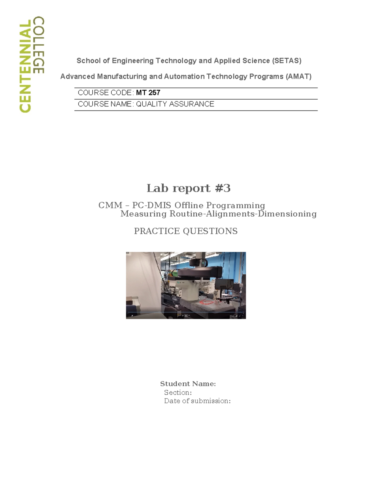Lab report #3 - School of Engineering Technology and Applied Science ...