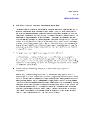 Journal 2 - Morgan Masapollo 07/16/ CS-250 Software Development ...