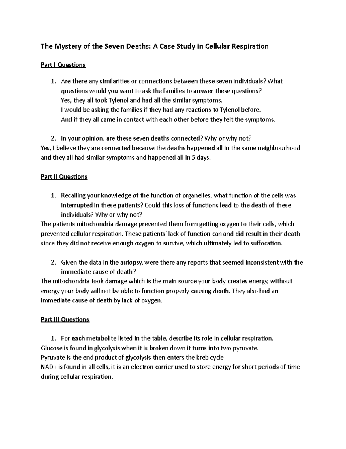 The Mystery of the Seven Deaths - I would be asking the families if ...