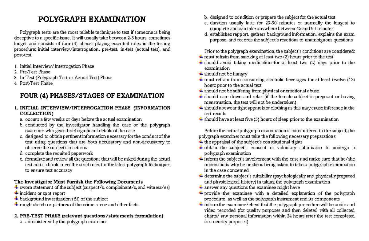 Polygraph-Examination - POLYGRAPH EXAMINATION Polygraph tests are the ...