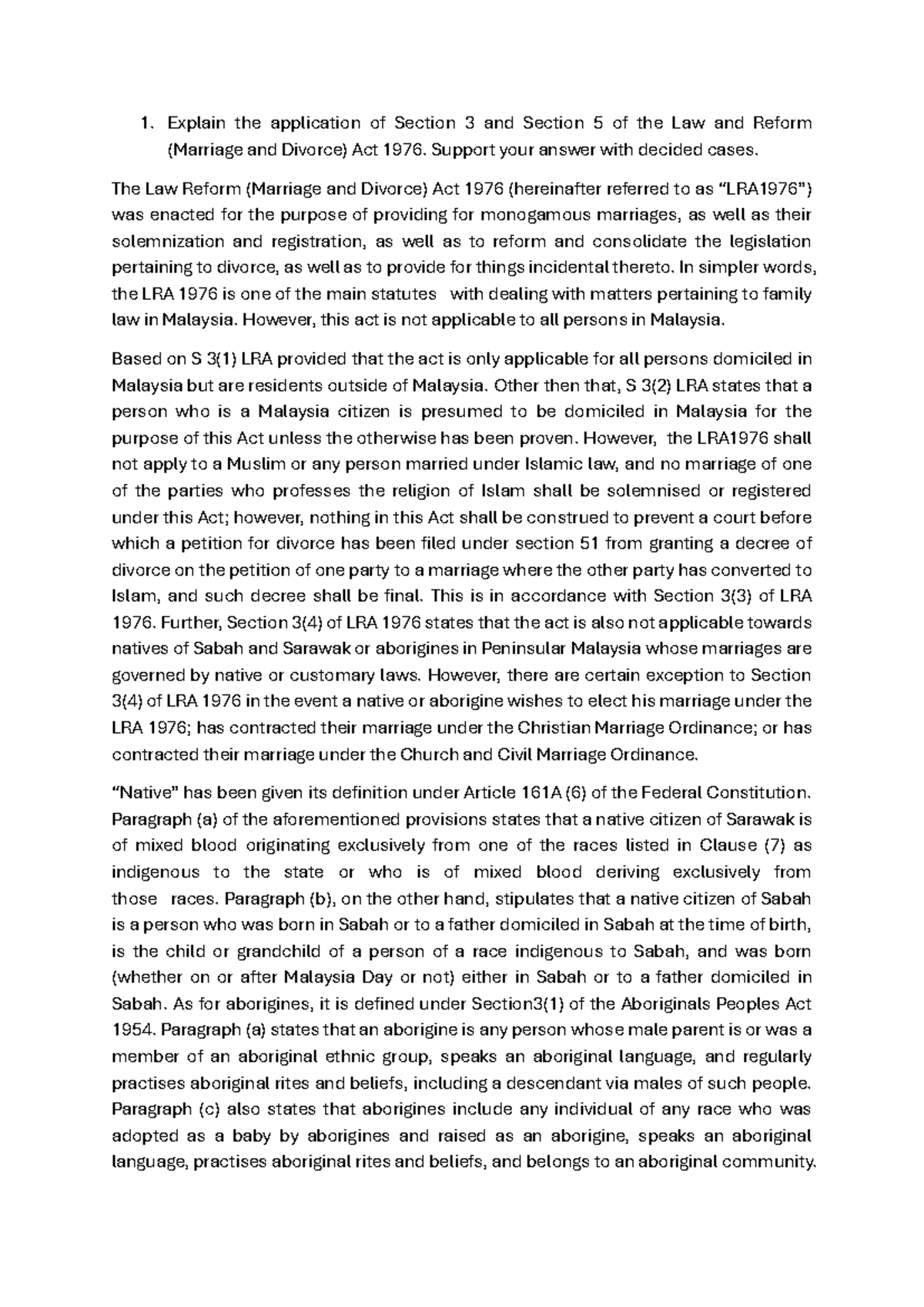 Application of Section 3 and Section 5 of the Law and Reform Act ...