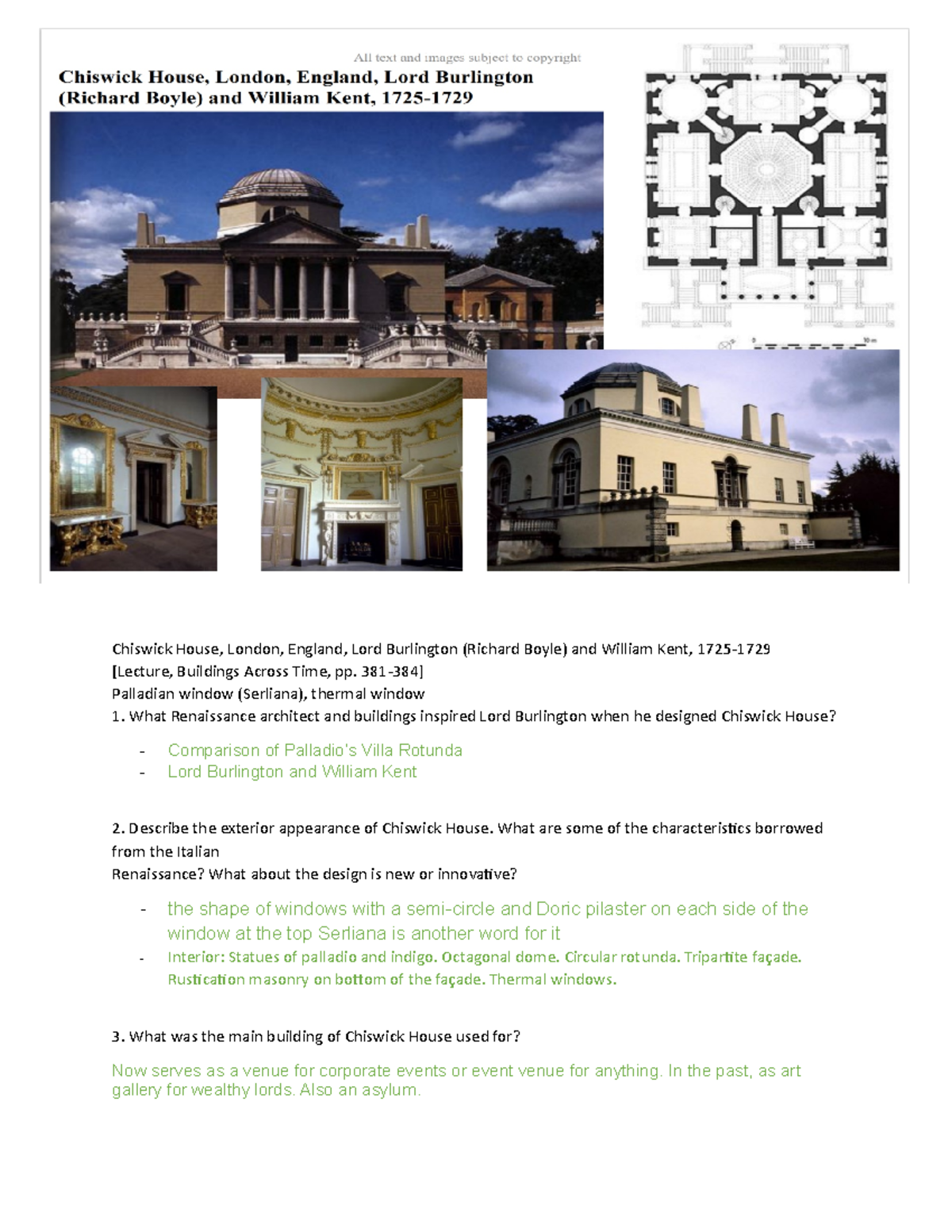 Chiswick House - Arch 250 Test Prep - Chiswick House, London, England ...