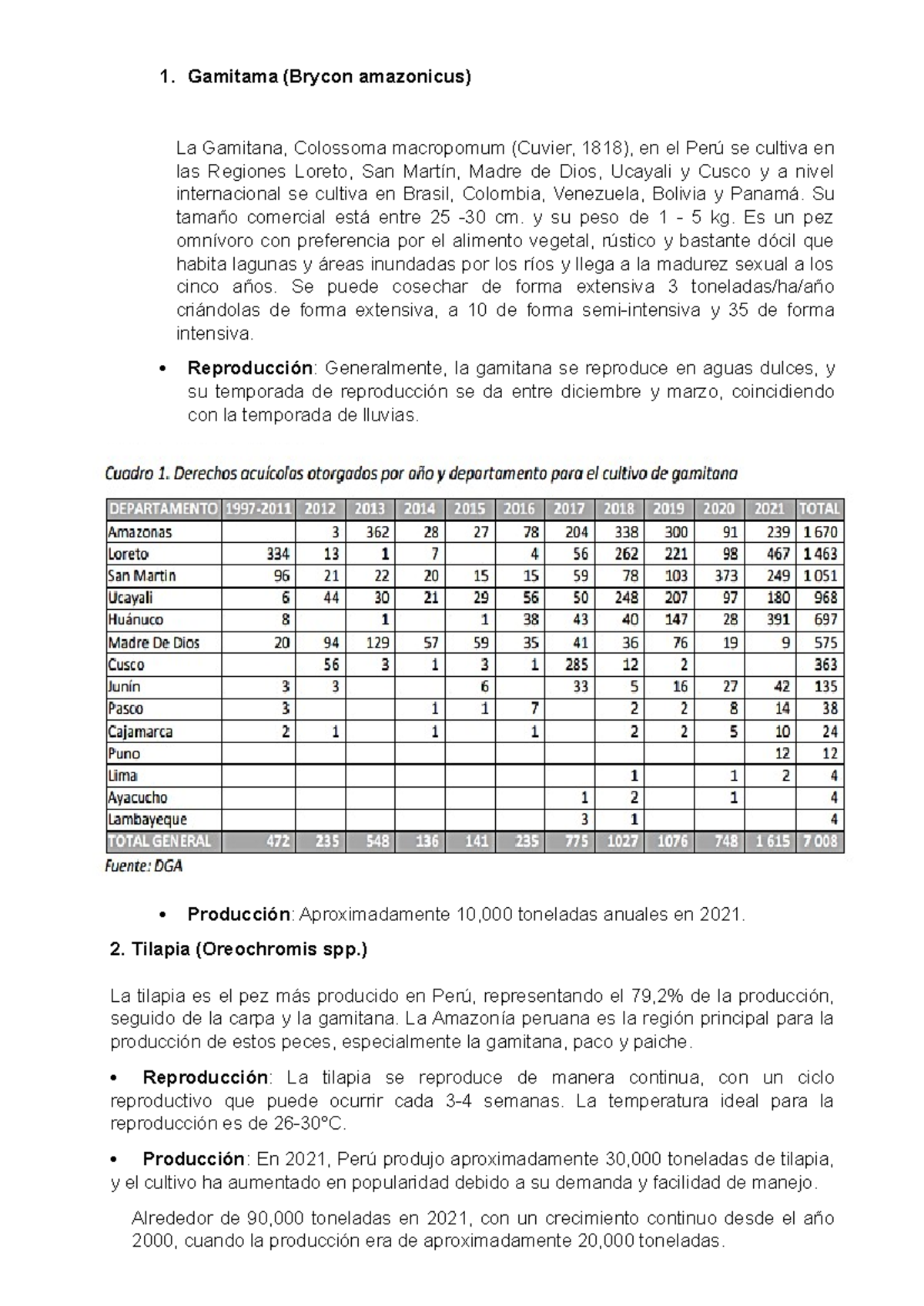 Gamitama - Resumen Vida Hombre Y Biodiversidad - Gamitama (Brycon ...
