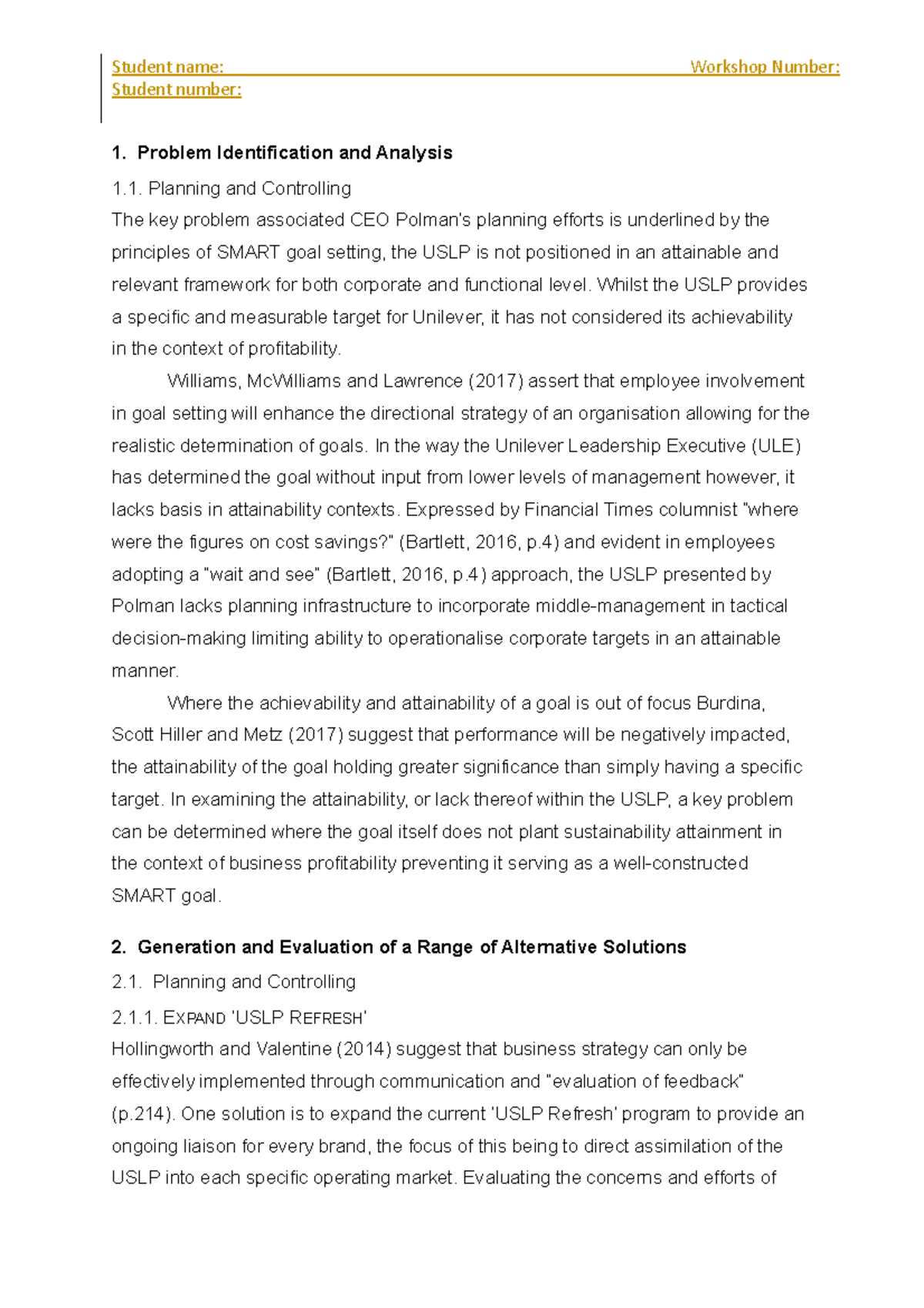 A Good Example of Case Portfolio Part A - Student number: 1. Problem ...