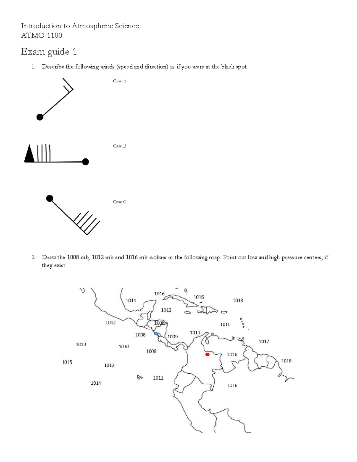 Exam 1 Guide Atmo 1100 - Introduction to Atmospheric Science ATMO 1100 ...