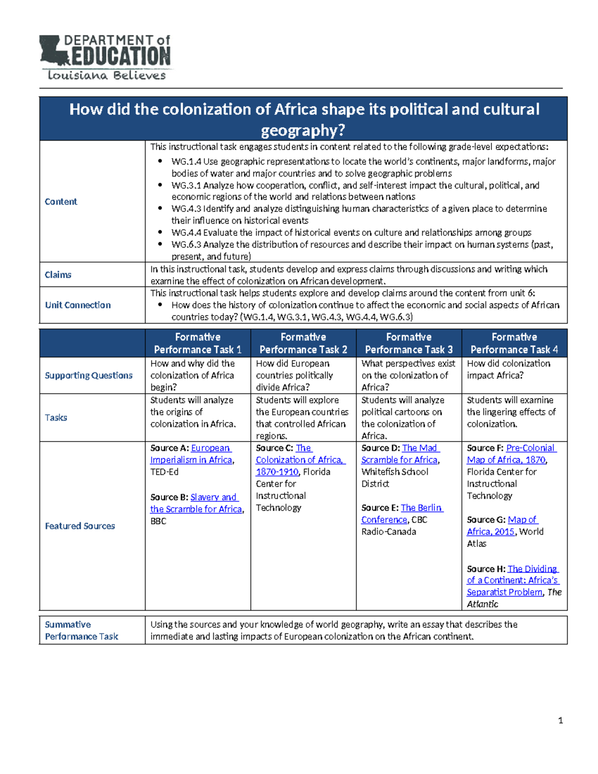 Task social studies world geography colonization of africa - How did ...