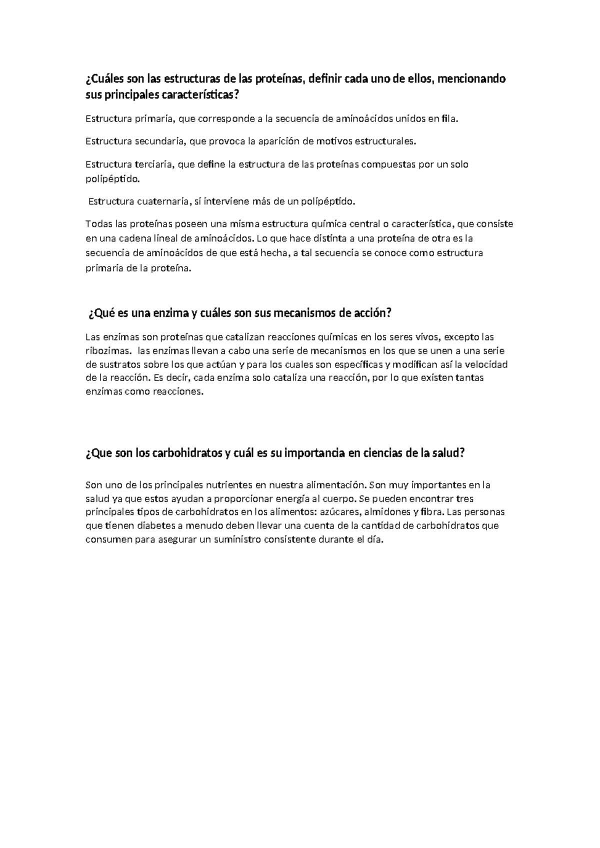 BIO TCS01 - solo apunte - ¿Cuáles son las estructuras de las proteínas ...