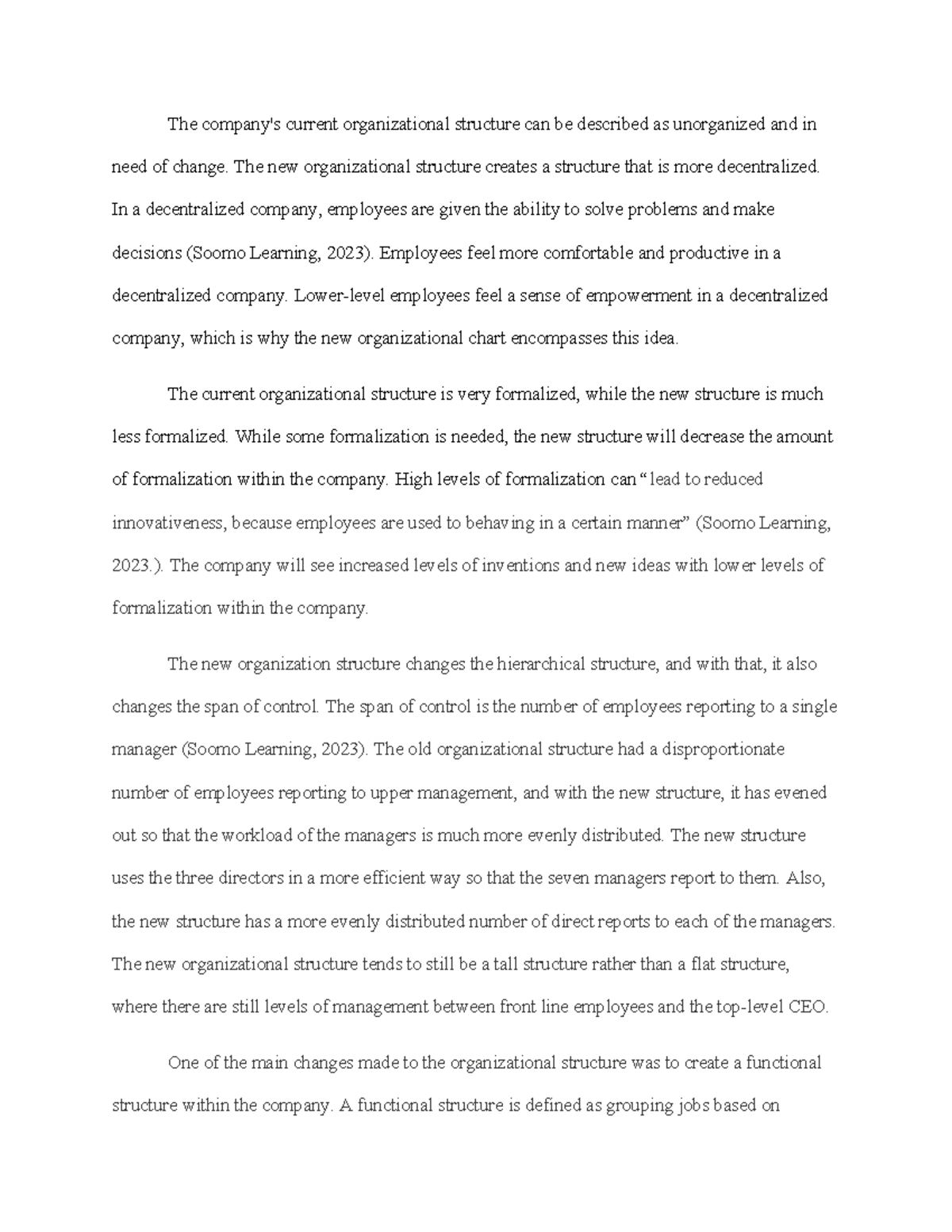 BUS 210 6-3 Assignment - Organizational Structures 061023 - A 100% ...